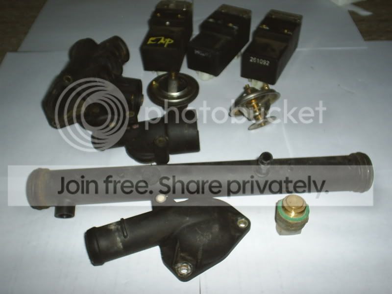VR6 misc. cooling system parts- crackpipe, t-stat housing, fan switch ...